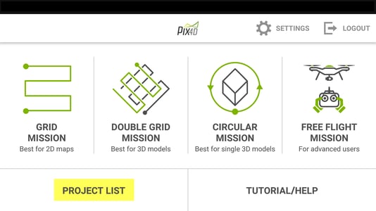 Project list How to use the Project List Android PIX4Dcapture